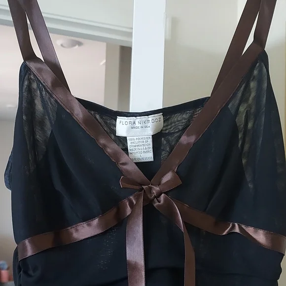 Flora Nikrooz | Tops | Flora Nikrooz Black Sheer Silky Camisole | Poshmark